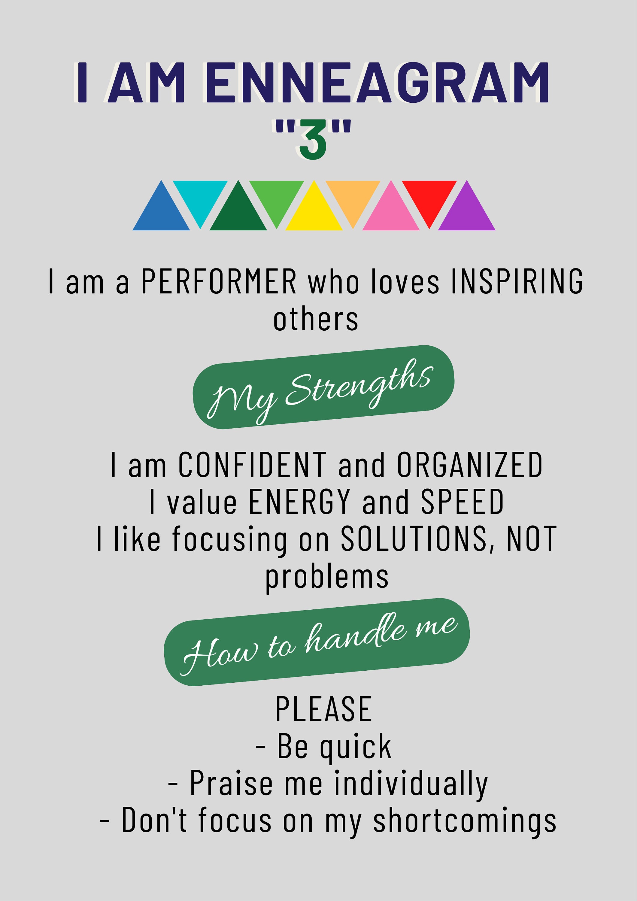 Enneagram Type 3 Three Ennea Type Strengths and How to - Etsy