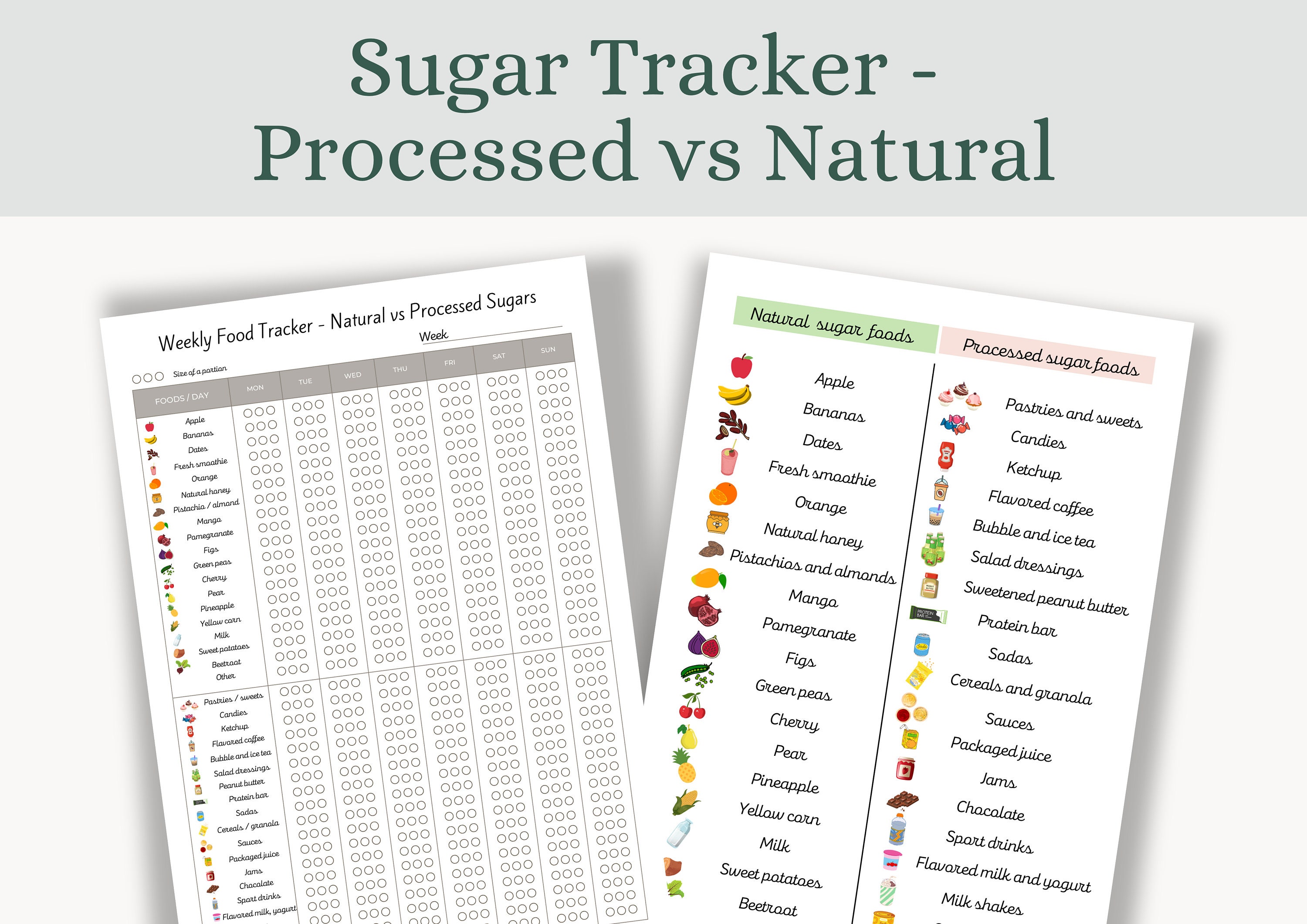 Sugar Free Diet Foods Processed and Natural Sugar Food Tacker Sugar ...