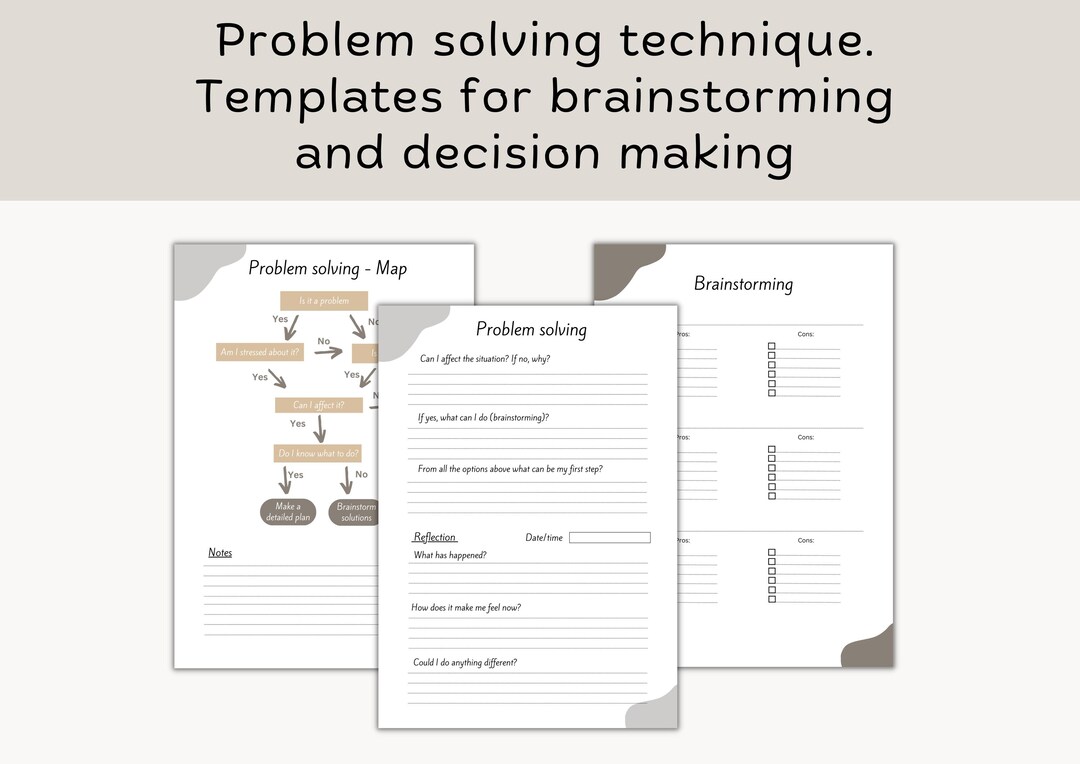 Problem Solving Tool Decision Making Brainstorming Templates Decision ...