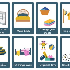 Chores Routine Flashcards for Kids and Adults - Printable Visual ...