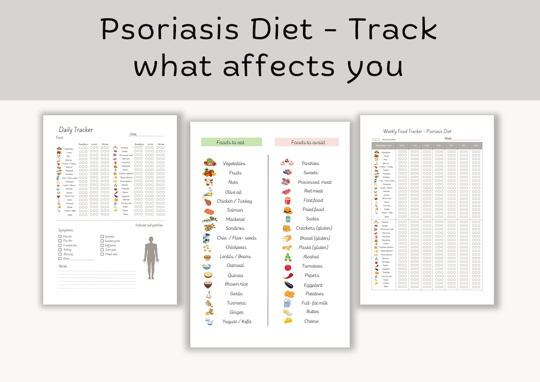 Psoriasis Diet Tracker Psoriasis Foods to Eat and to Avoid Printable ...