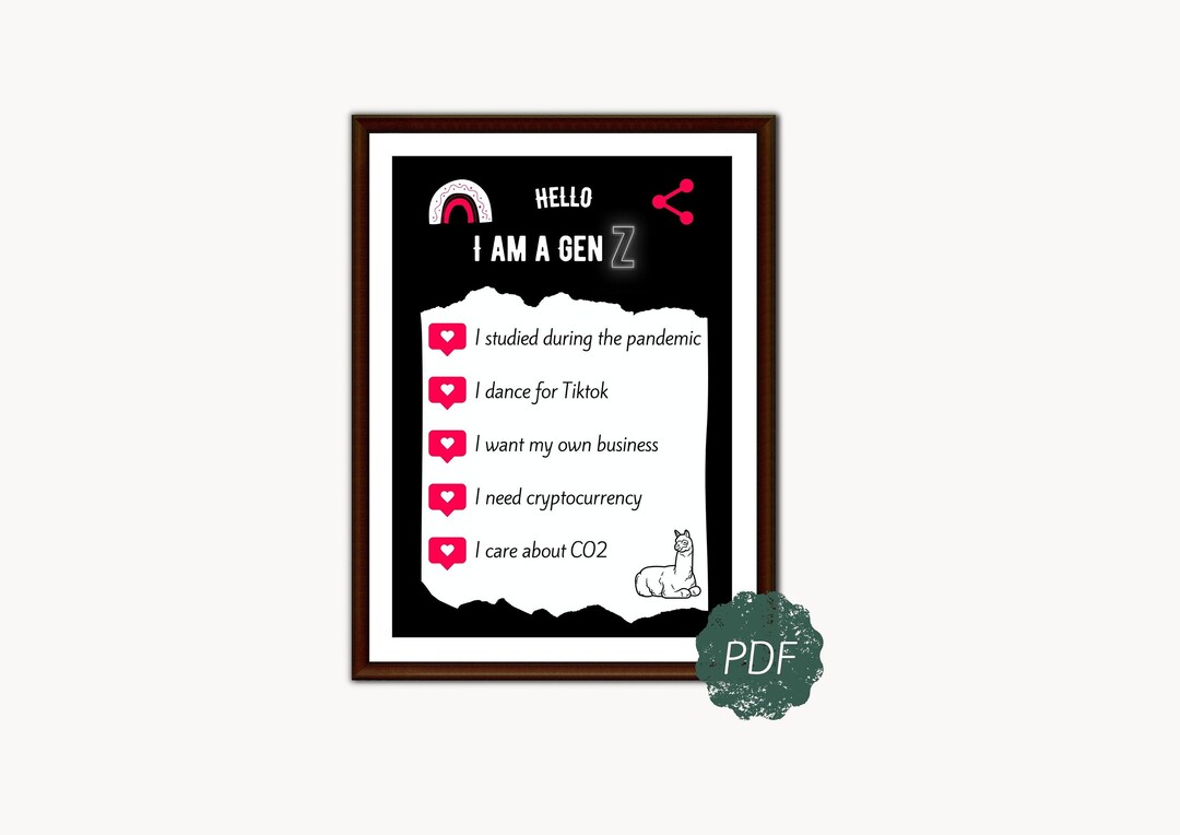 Gen Z Poster Generation Z Decor Printable Set of 4 Posters - Etsy