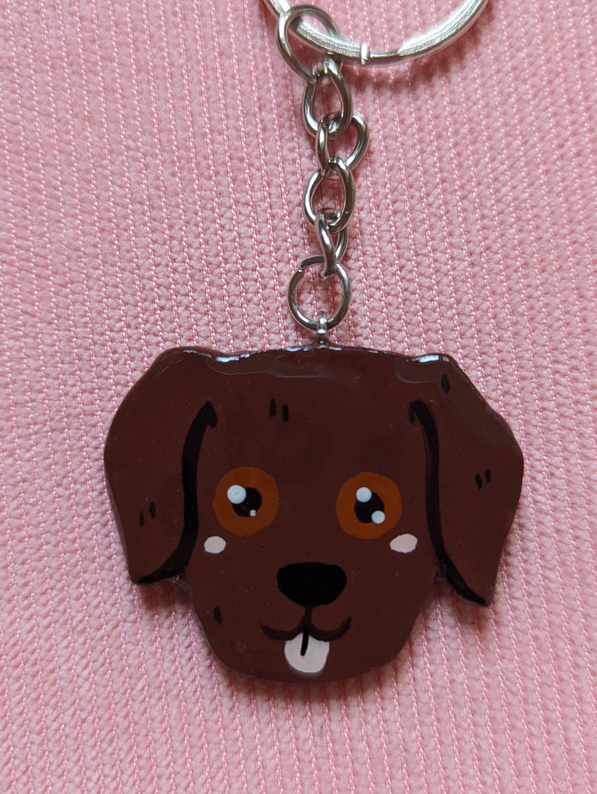 Porte-clés Labrador Doré En Cuir - 45x80mm - Cadeau Original