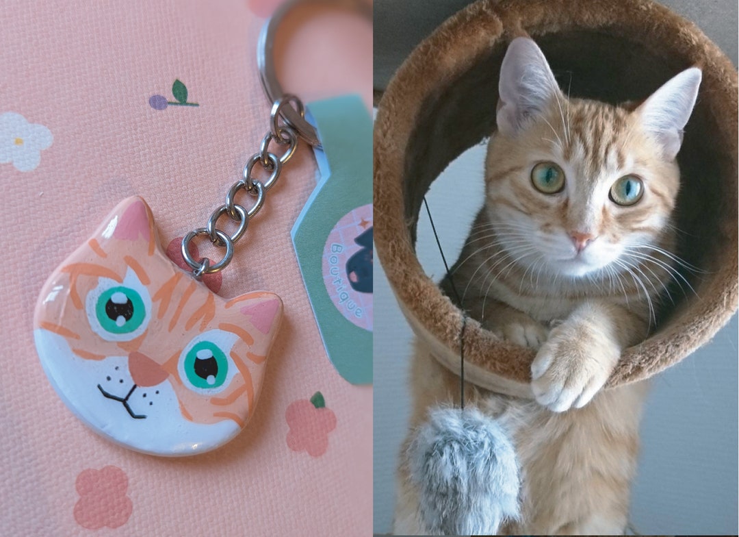 Personalized Cat Key Ring, Tailor-made Key Ring With the Photo of Your ...
