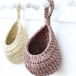 Crochet PATTERN, Hanging Teardrop Basket DIY, Storage and Organization ...