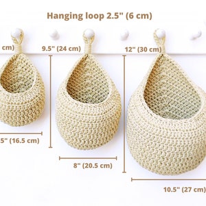 Crochet PATTERN, Hanging Teardrop Basket DIY, Storage and Organization ...