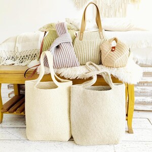 4 CROCHET BAG PATTERNS - Handmade Crochet Bag Patterns Bundle, Tote Bag ...