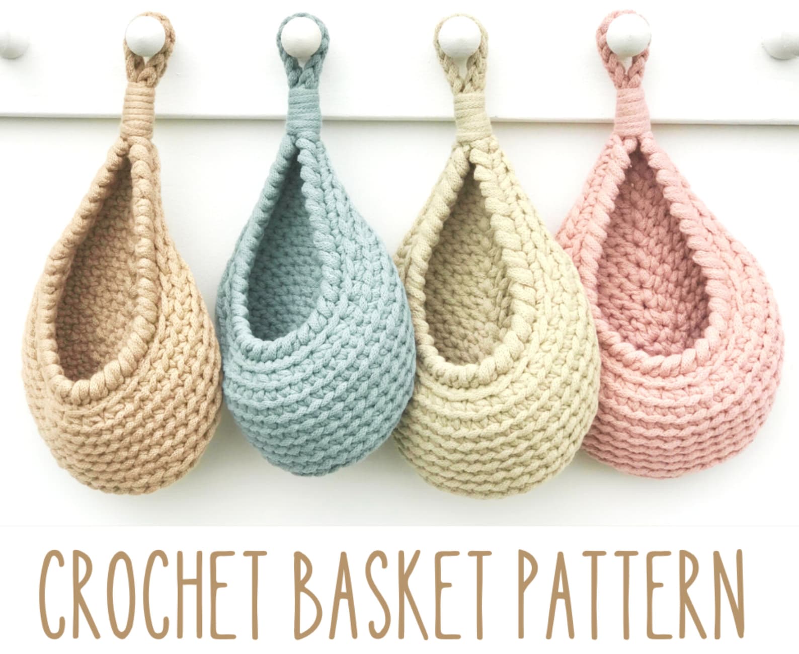 Crochet PATTERN, Teardrop Basket, Hanging Basket, Storage Basket ...