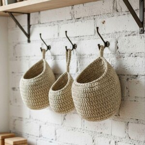 Crochet Pattern for Hanging Teardrop Basket – Create Boho Storage in 3 ...