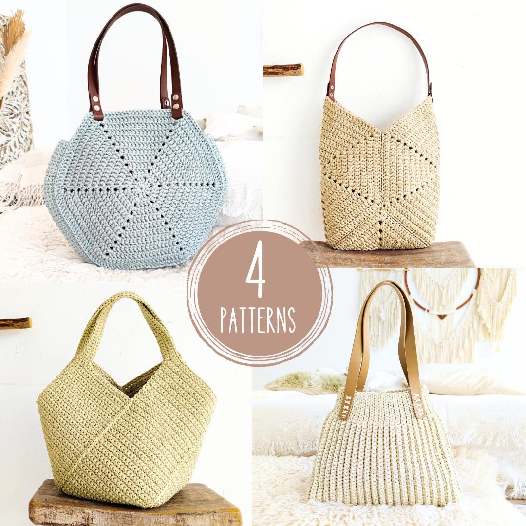 Crochet Bag Pattern Bundle – 4 PDF Crochet Bag Patterns to Make With ...