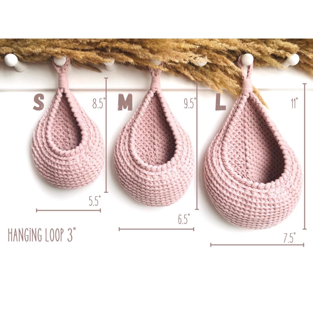 CROCHET PATTERN, Crochet Teardrop Hanging Basket Pattern PDF, Storage ...