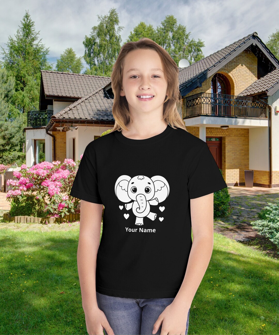 Glow in the Dark Elephant T-shirt for Kids, Personalized Tshirt for ...