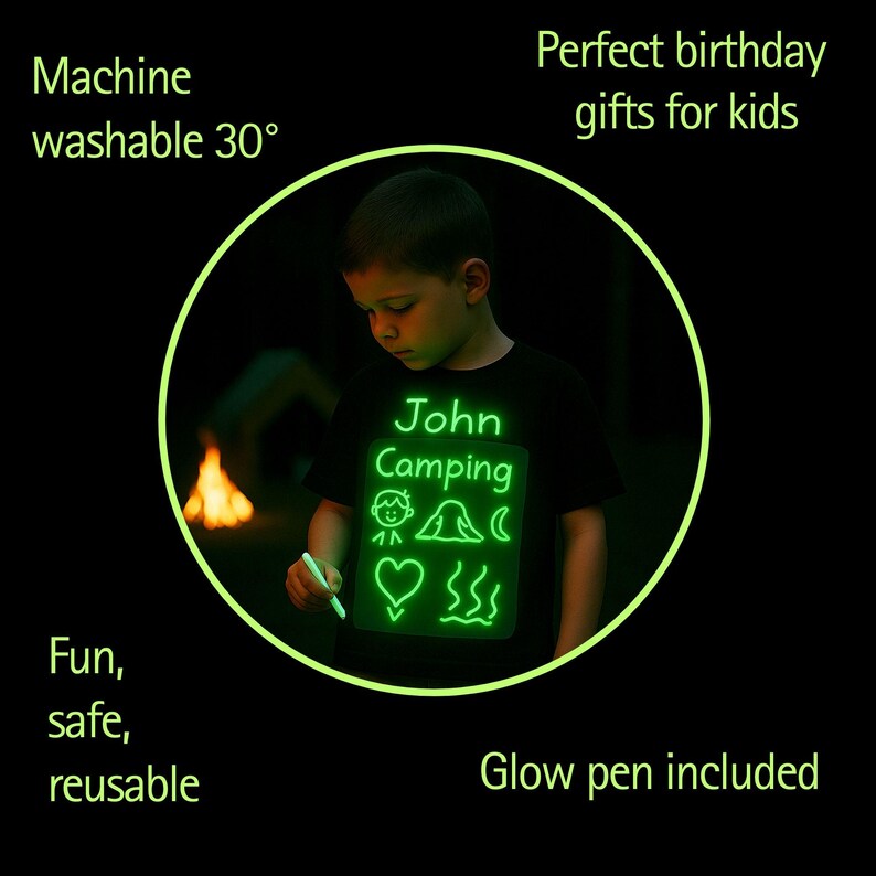 Personalized Glow in the Dark Shirt: Interactive Custom Name Kids Tee ...