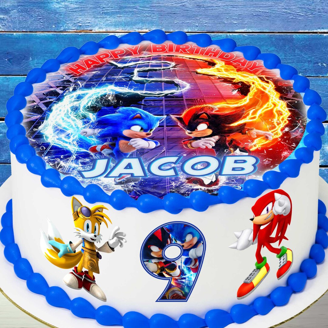 Sonic Cake Toppers – Set of 4 Precut Edible Wafer, Sugar Sheet or ...