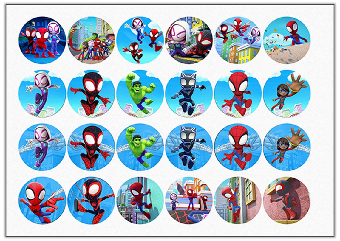 24 Spidey Edible Cupcake Toppers Choose From Wafer Paper - Etsy
