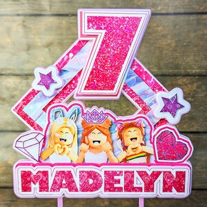 Personalised ROBLOX Girls Cake Topper the Perfect Addition to Your ...
