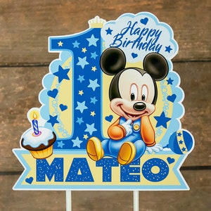 Personalized Mickey Mouse Cake Topper – Custom Birthday Party ...