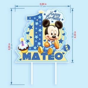 Personalized Mickey Mouse Cake Topper – Custom Birthday Party ...