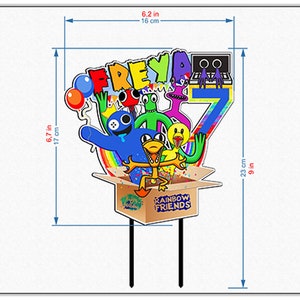 Personalised Rainbow Friends Cake Topper - the Perfect Addition to Your ...