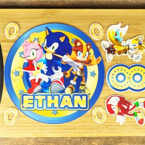 Set of 8 Sonic Edible Cake Toppers - Precut on Wafer Paper, Sugar Sheet ...