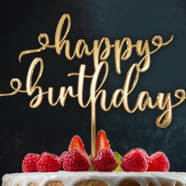 Topper feliz cumpleaños - Etsy España