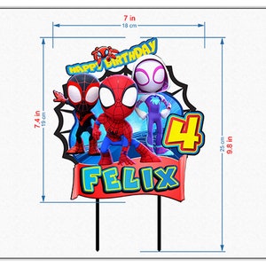 Spidey Birthday Plastic Cake Topper, Spidey Theme Party, Personalized ...