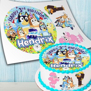 Set of 4 Bluey Cake Toppers - Edible, Precut on Wafer Paper, Sugar ...