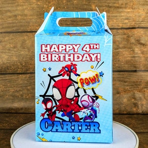 Spidey Themed Gable Box: Personalized Meal Box for Burger & Fries Party ...
