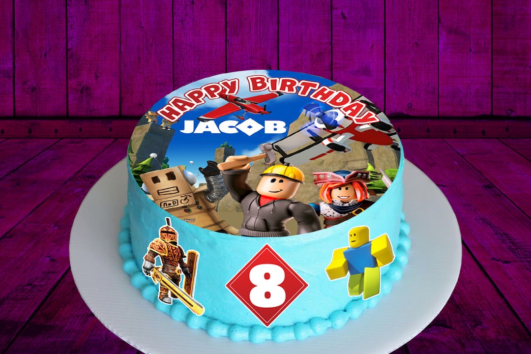 Roblox Edible Cake Toppers - Precut on Wafer Paper, Sugar Sheet, or ...