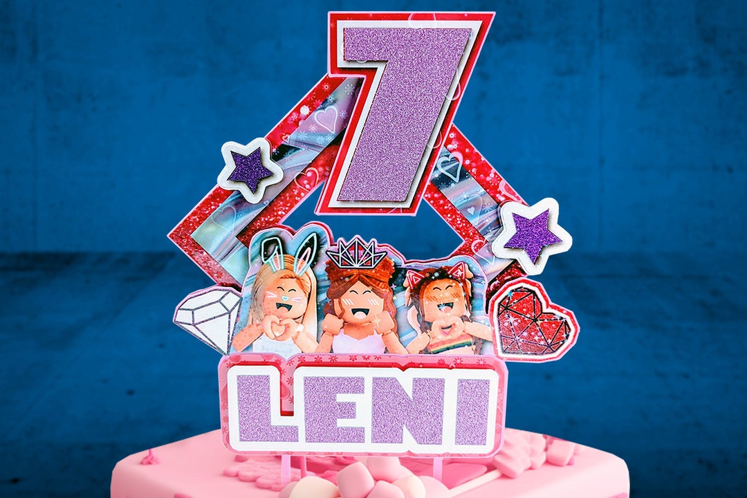 Personalised ROBLOX Girls Cake Topper the Perfect Addition to Your ...