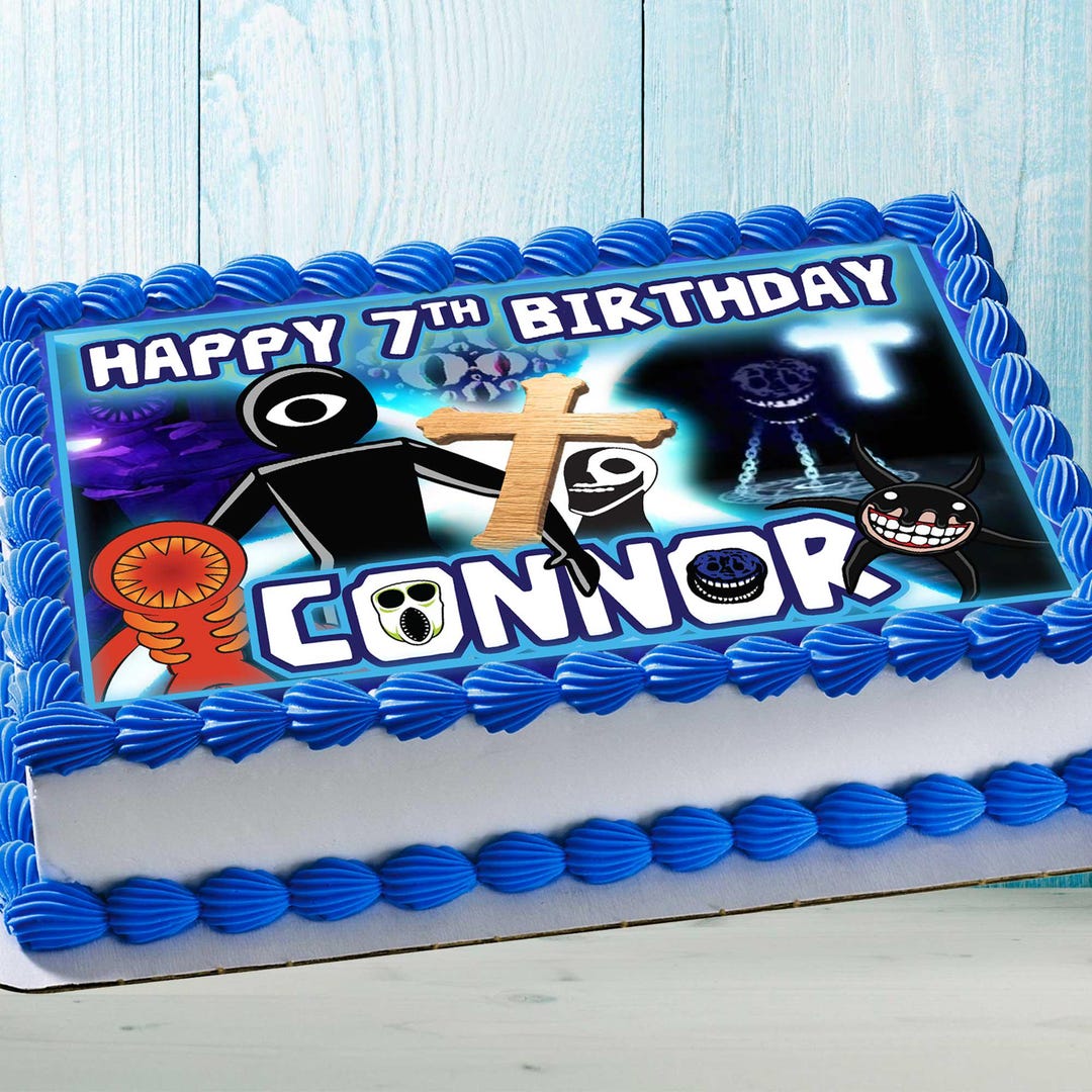 Roblox Doors-themed Birthday Edible Cake Topper - Rectangular Design ...