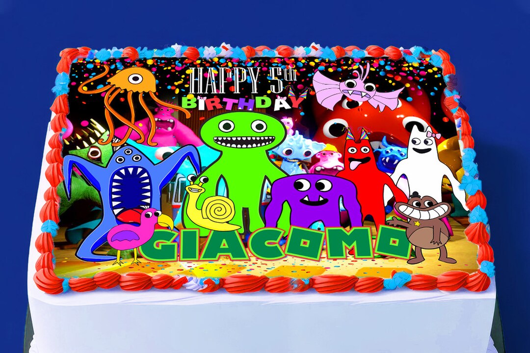 Garten of Banban Birthday Themed Edible Cake Topper - Rectangular ...