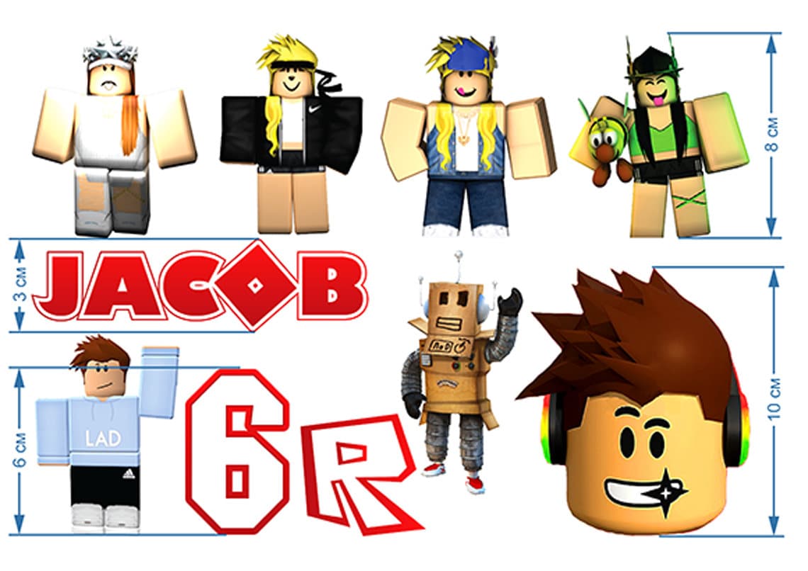 Roblox Cake Toppers – Set of 10 Precut Edible Wafer, Sugar Sheet or ...