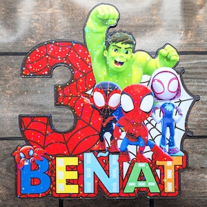 Personalised 3D Printed Spidey Cake Topper - Ideal for Spidey-themed ...