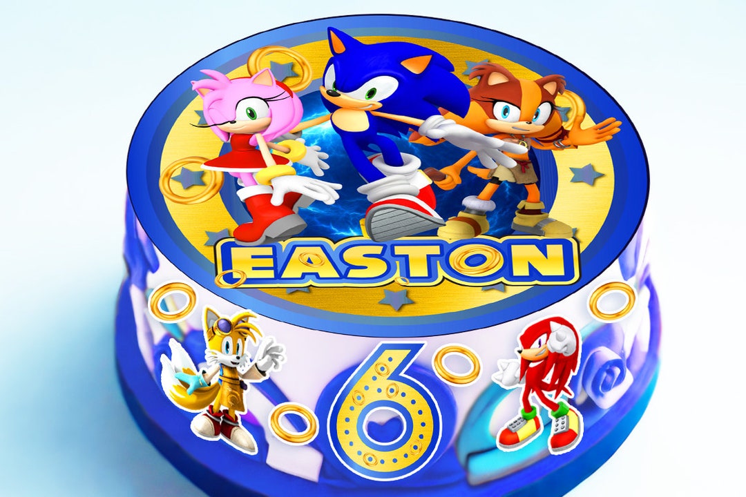 Set of 8 Sonic Edible Cake Toppers - Precut on Wafer Paper, Sugar Sheet ...