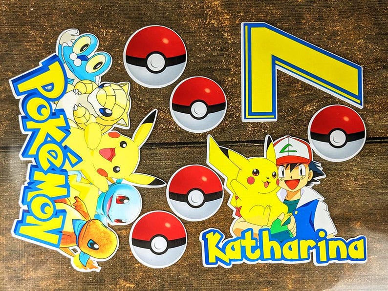 Pokemon Cake Toppers - Edible Birthday Party Decoration - Etsy