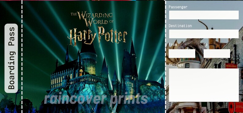 Universal Studios Surprise Vacation Boarding Pass Harry Potter Hogwarts ...