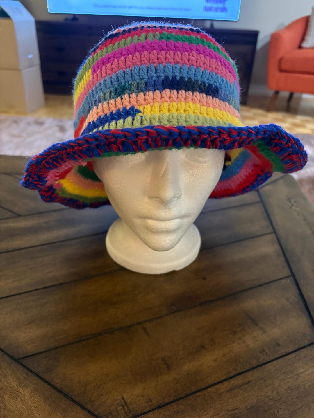 Paint Pour Inspired Hand Crocheted Bucket Hat - Etsy