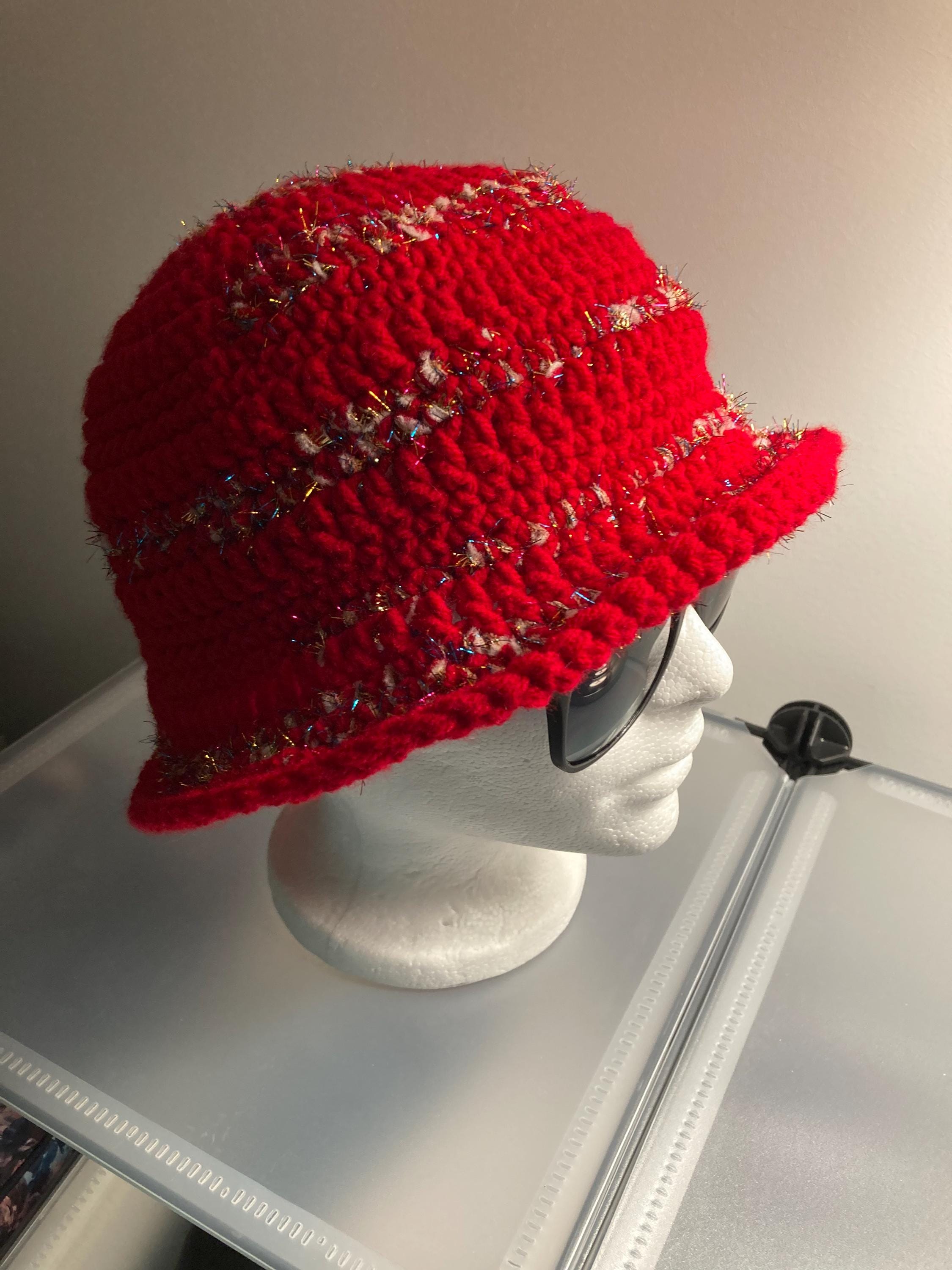 Red Sparkle Bucket Hat - Etsy