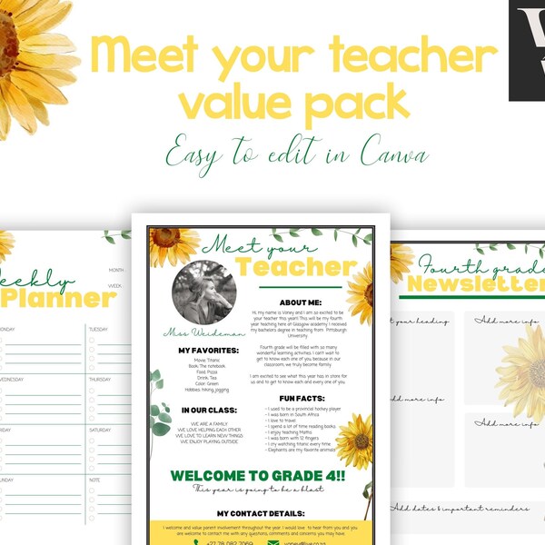 Meet the Teacher Template L Boho Rainbow Style L Value Pack - Etsy