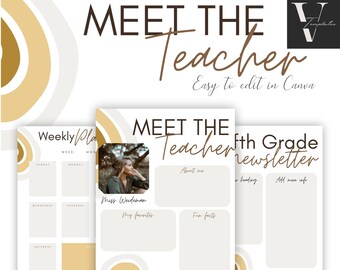 Meet the Teacher Template L Boho Rainbow Style L Value Pack - Etsy