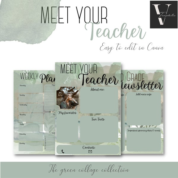 Meet the Teacher Template Watercolor - Etsy