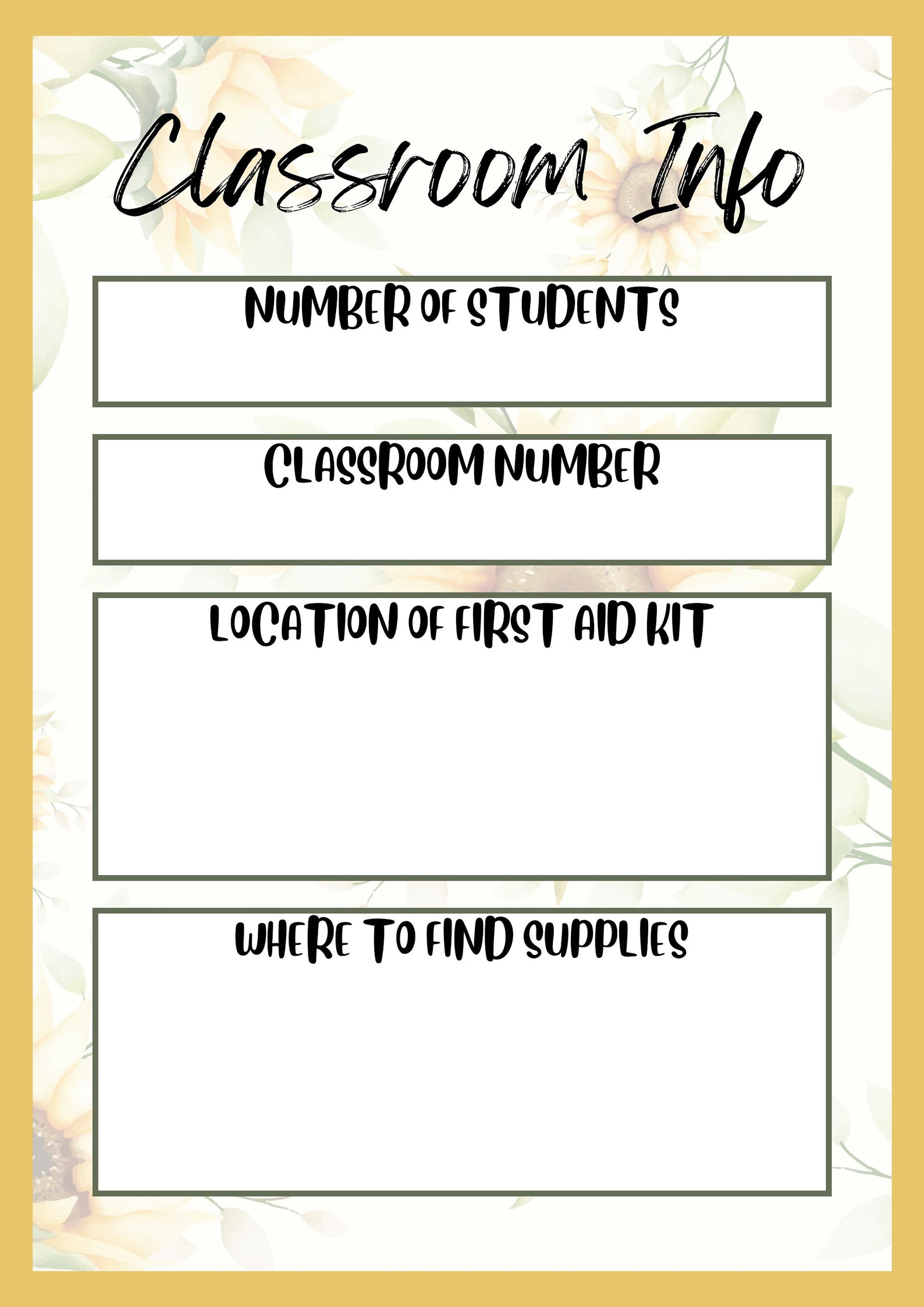 Substitute Teacher Binder Template L Editable L Easy to Edit L Back to ...