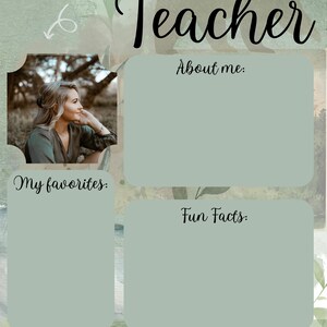 Meet the Teacher Template - Watercolor Green Collage - Etsy