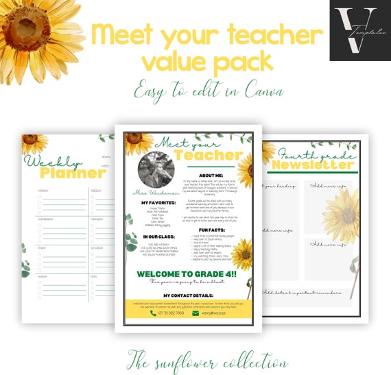 Editable Meet the Teacher Template Value Pack - Etsy
