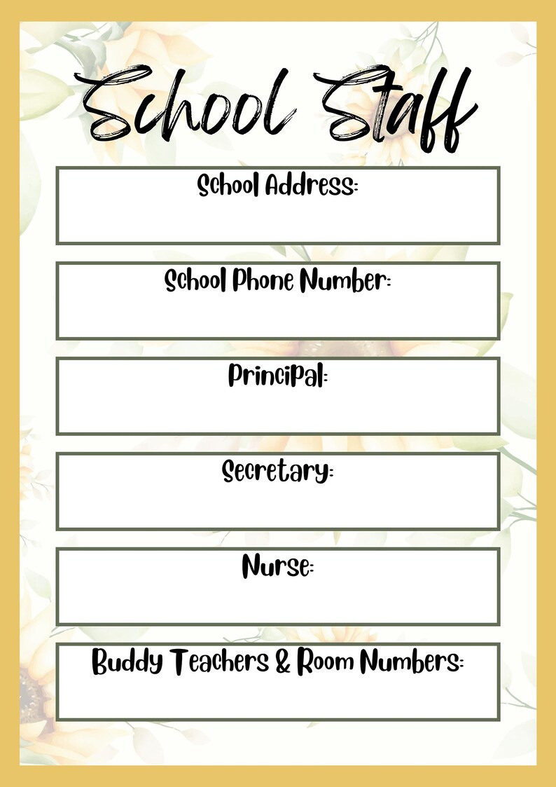 Substitute Teacher Binder Template L Editable L Easy to Edit L Back to ...