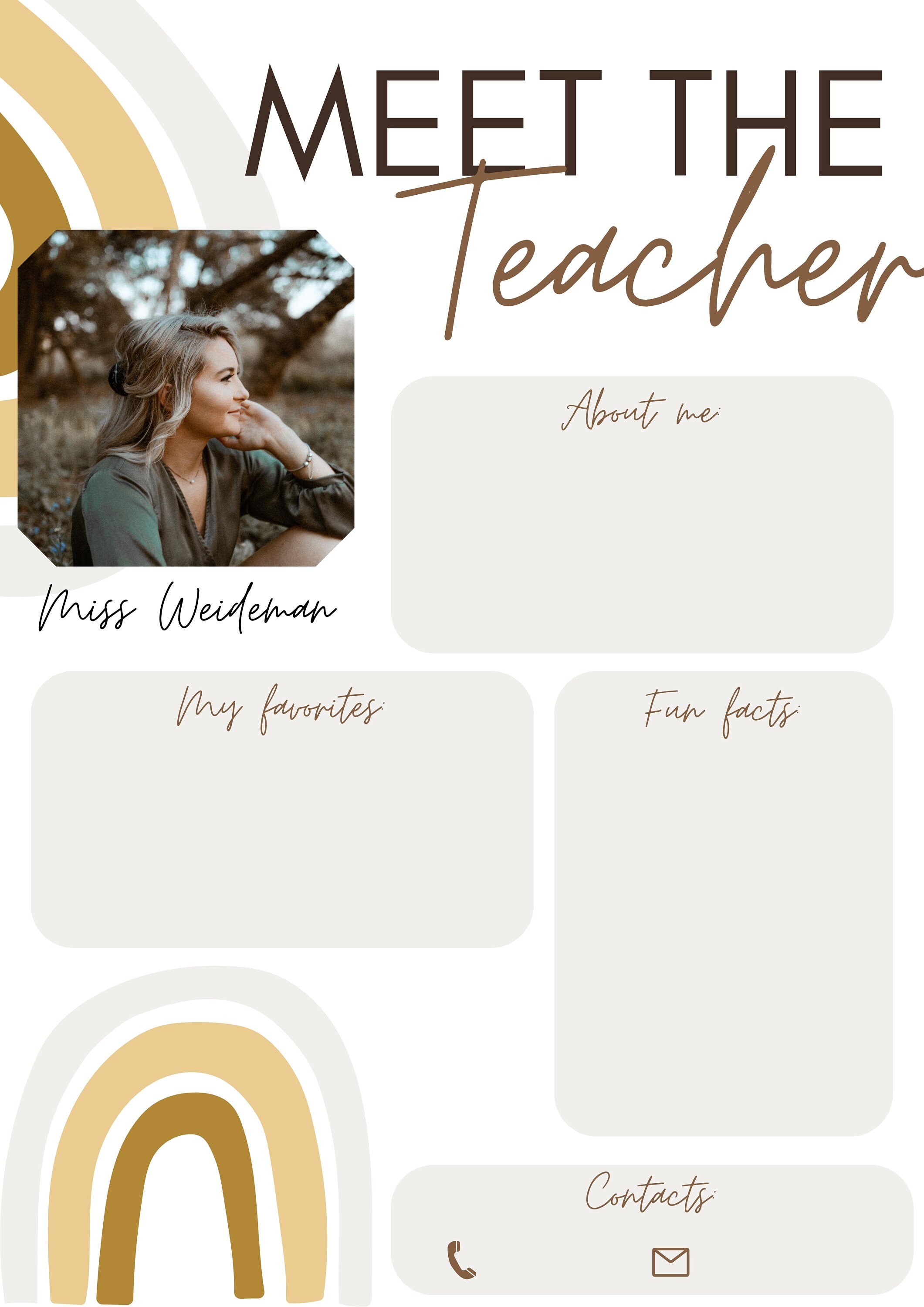 Meet the Teacher- Neutral Rainbow Value Pack - Etsy
