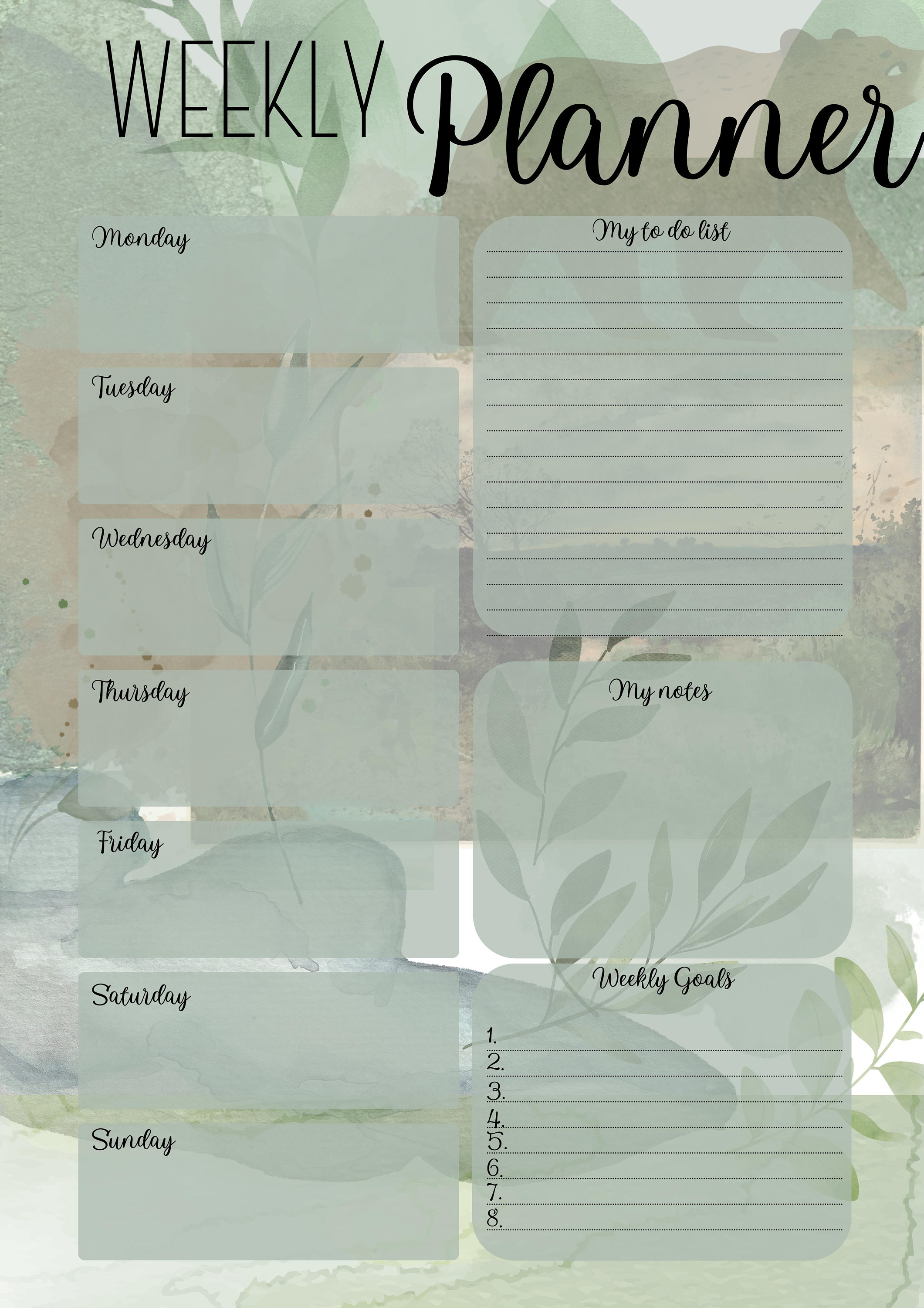 Meet the Teacher Template - Watercolor Green Collage - Etsy