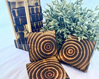 Rustic Wood Coasters - Etsy