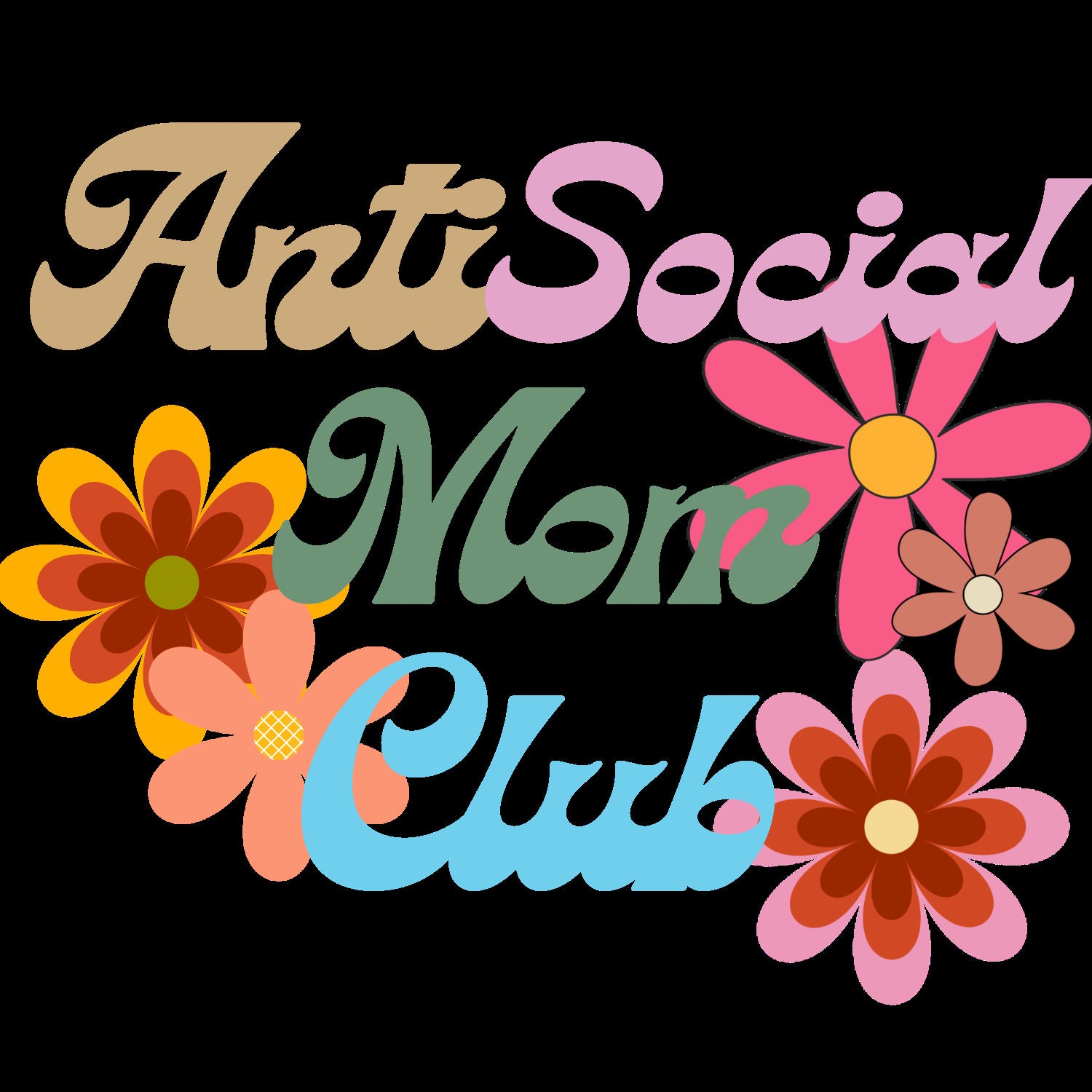 Anti Social Mom Club PNG, SVG - Etsy